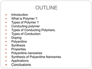 Conducting polymers By Dheeraj Kumar | PPTX