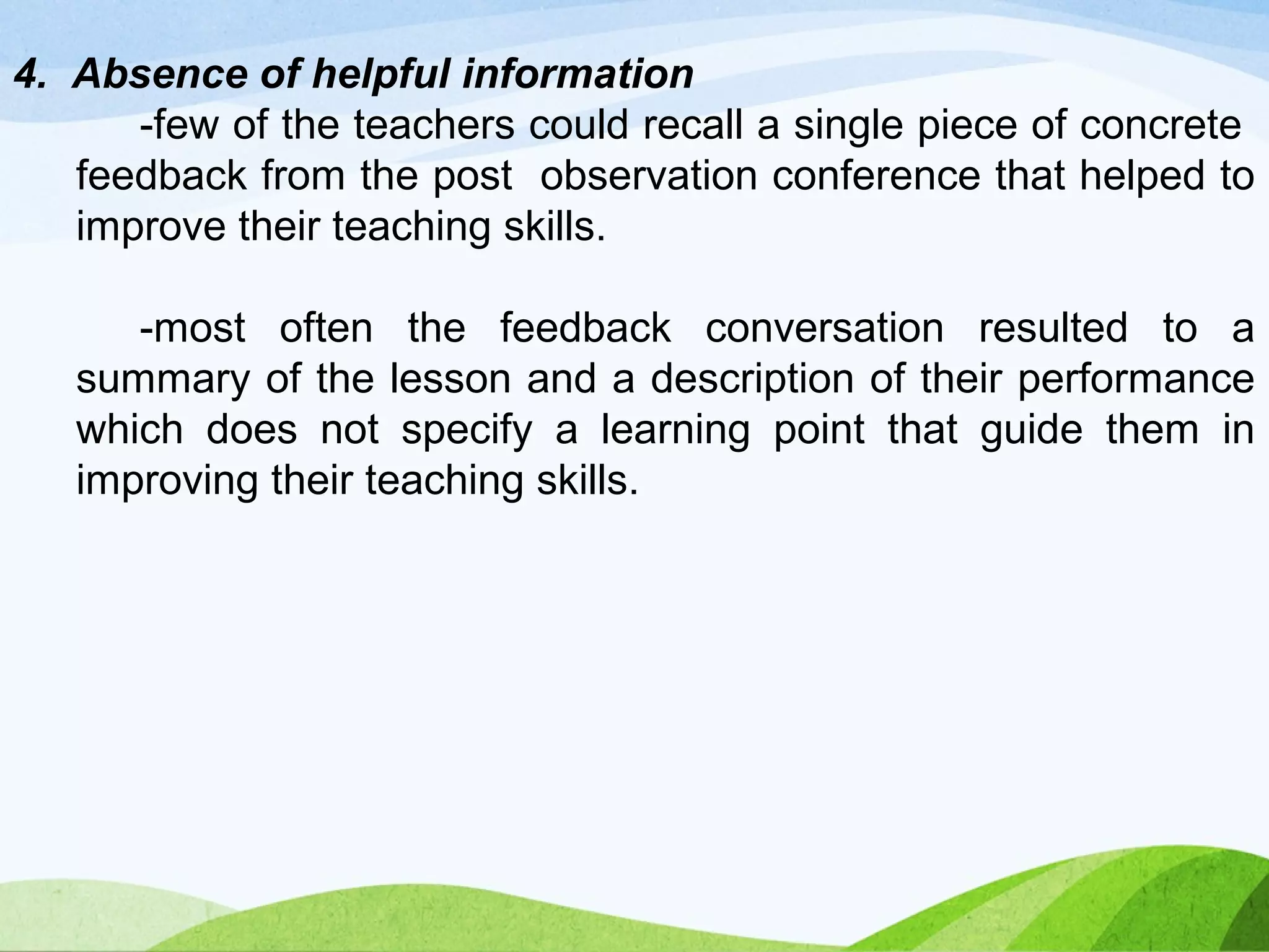 Conducting post observation conferences | PPT