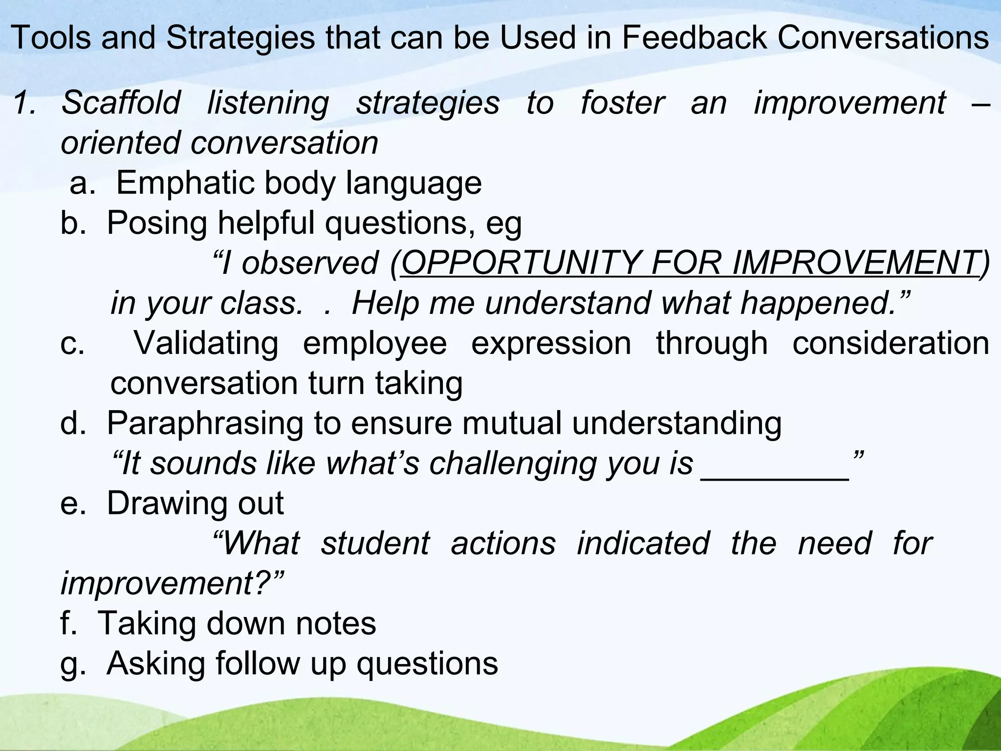 Conducting post observation conferences | PPT
