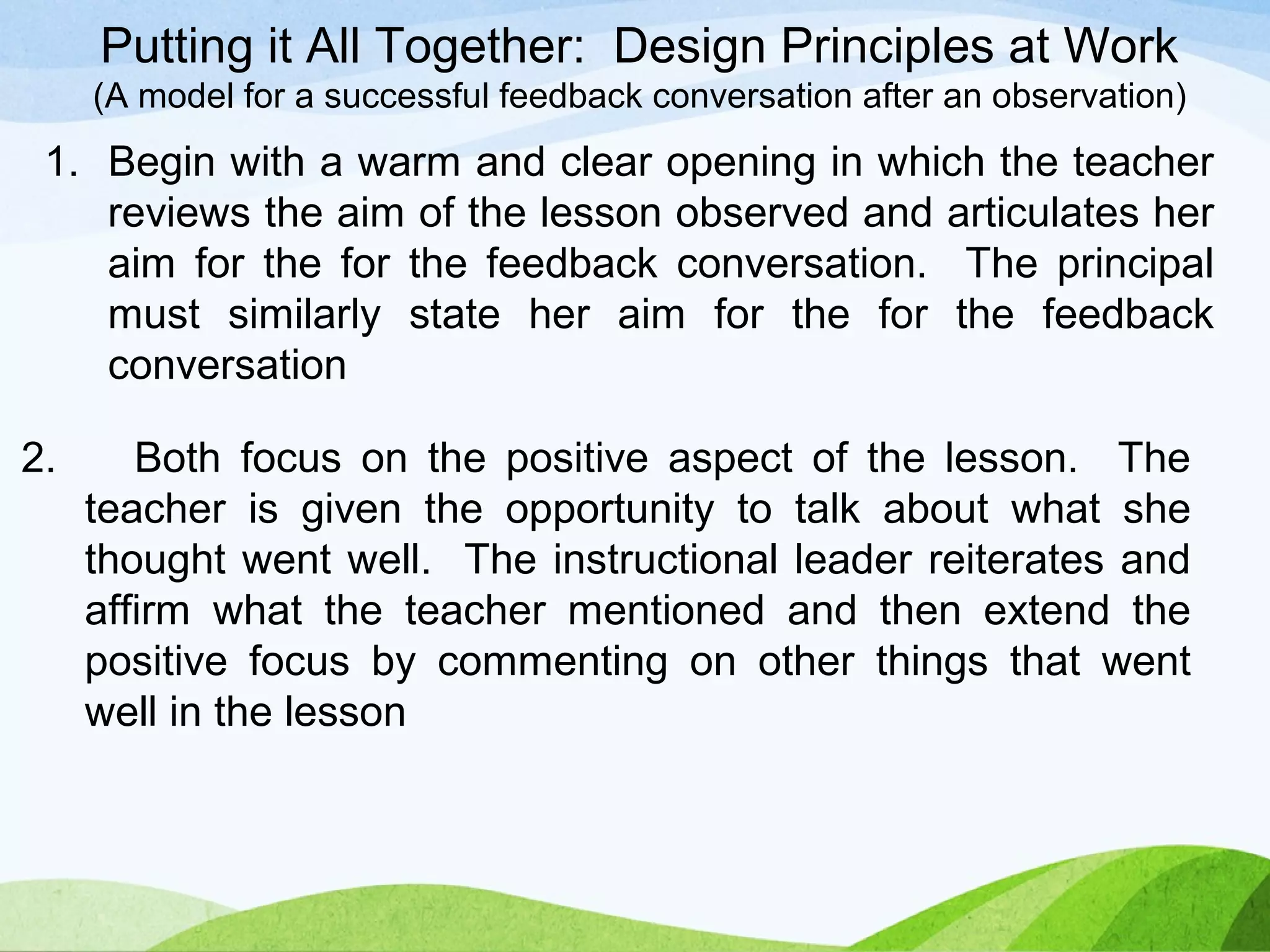 Conducting post observation conferences | PPT
