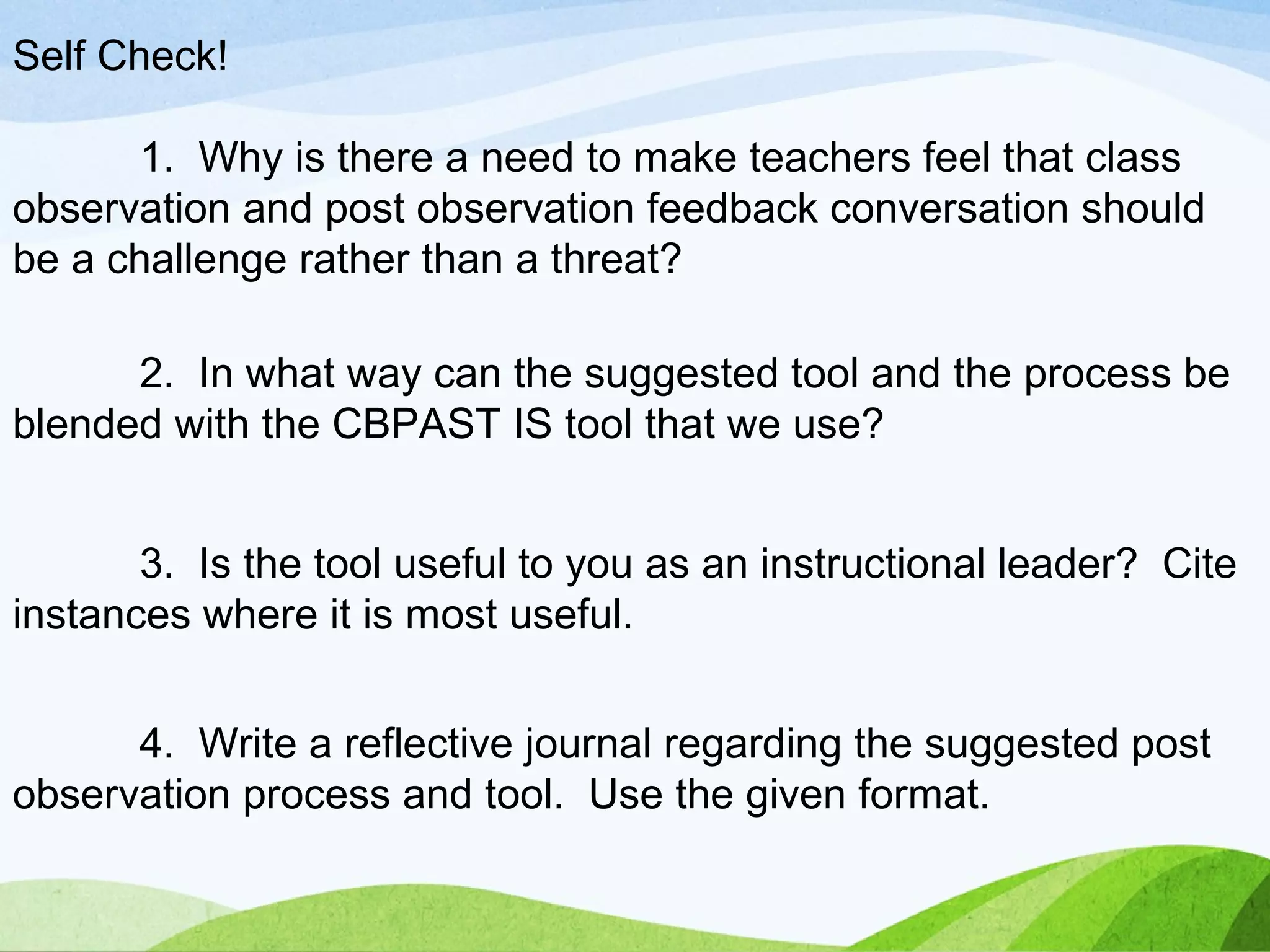 Conducting post observation conferences | PPT