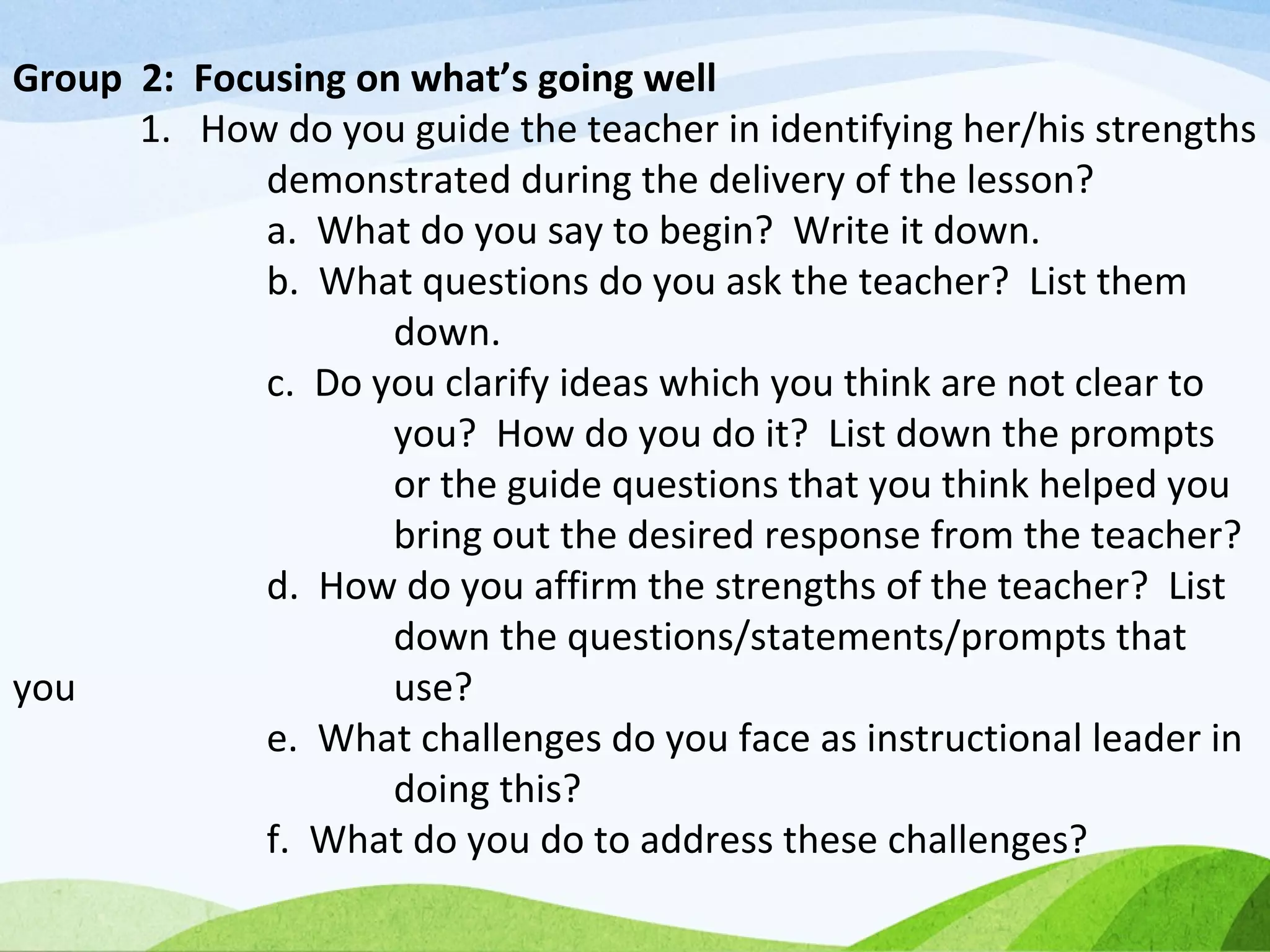 Conducting post observation conferences | PPT