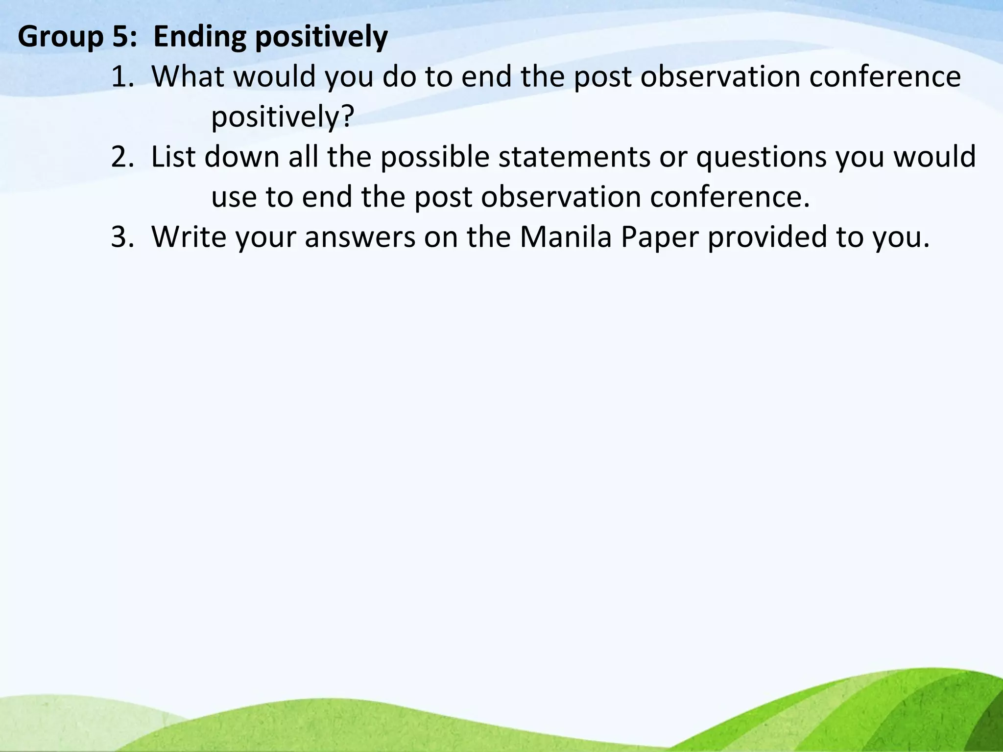 Conducting post observation conferences | PPT