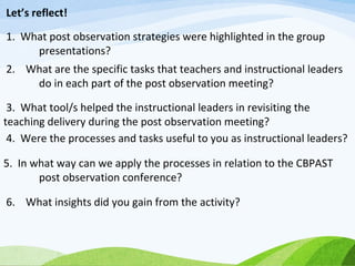 Conducting post observation conferences | PPT