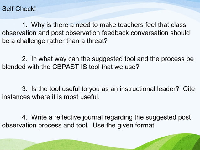 Conducting post observation conferences | PPT | Educational Assessment ...