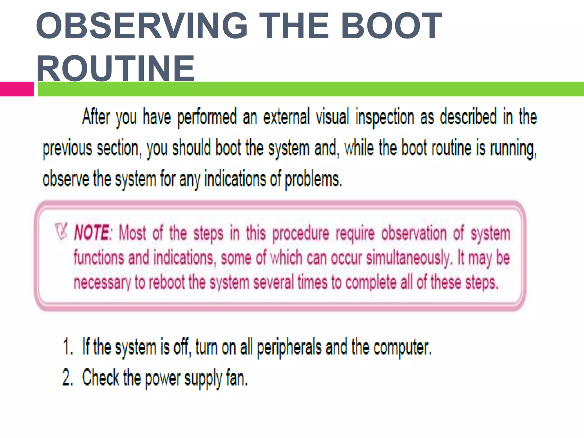 Conducting test on the installed computer system | PPTX