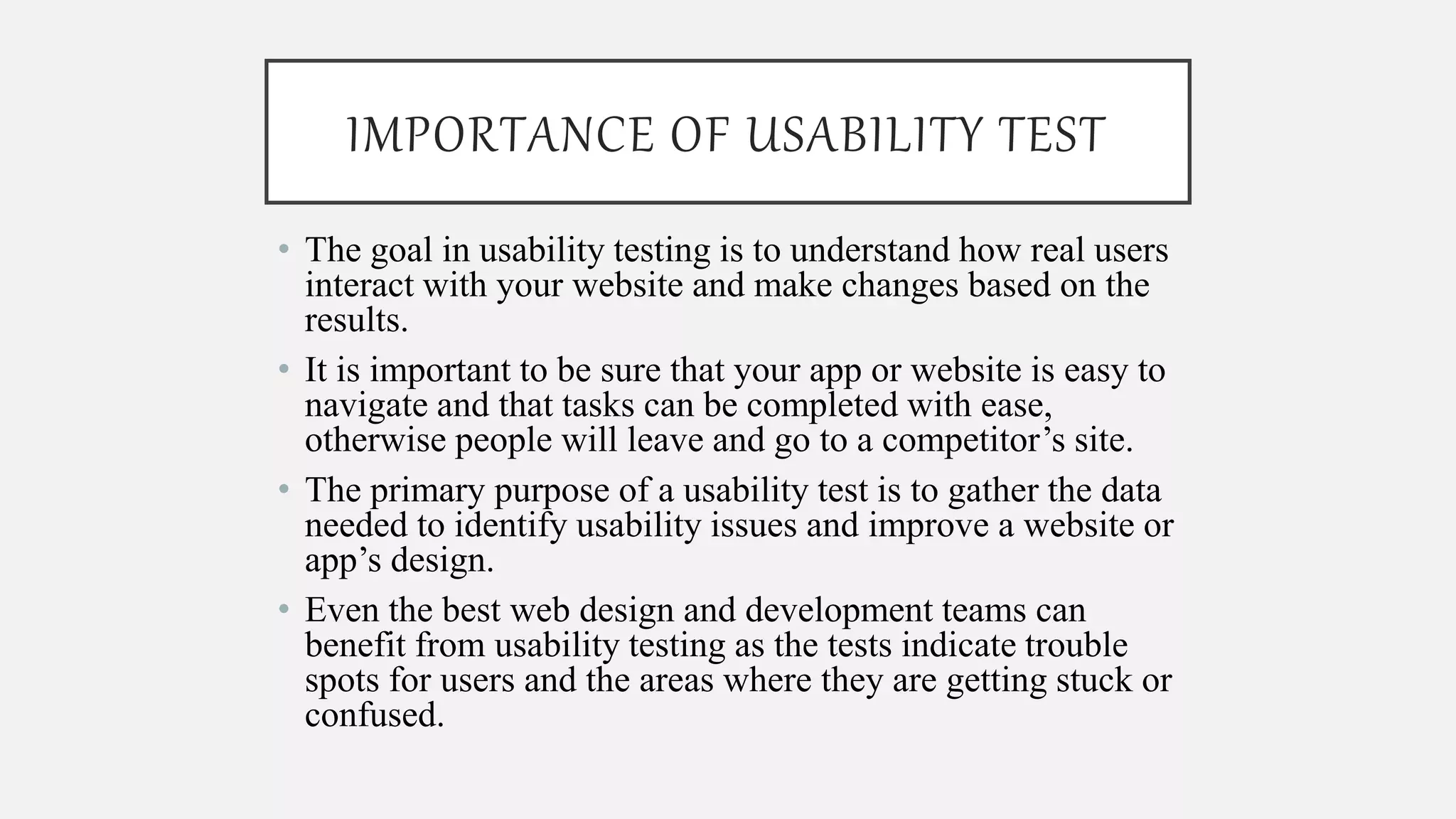 Conducting usability test | PPT