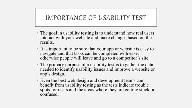 Conducting usability test | PPT