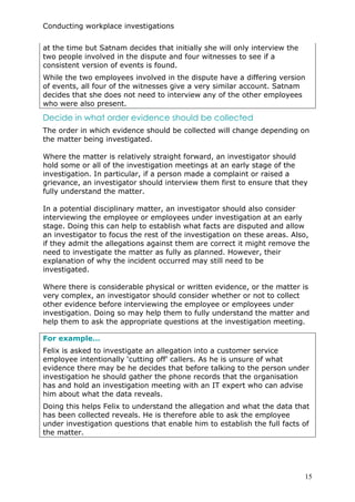 Guide for Workplace iInvestigations | PDF
