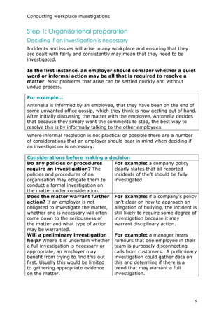 Guide for Workplace iInvestigations | PDF