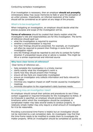 Guide for Workplace iInvestigations | PDF