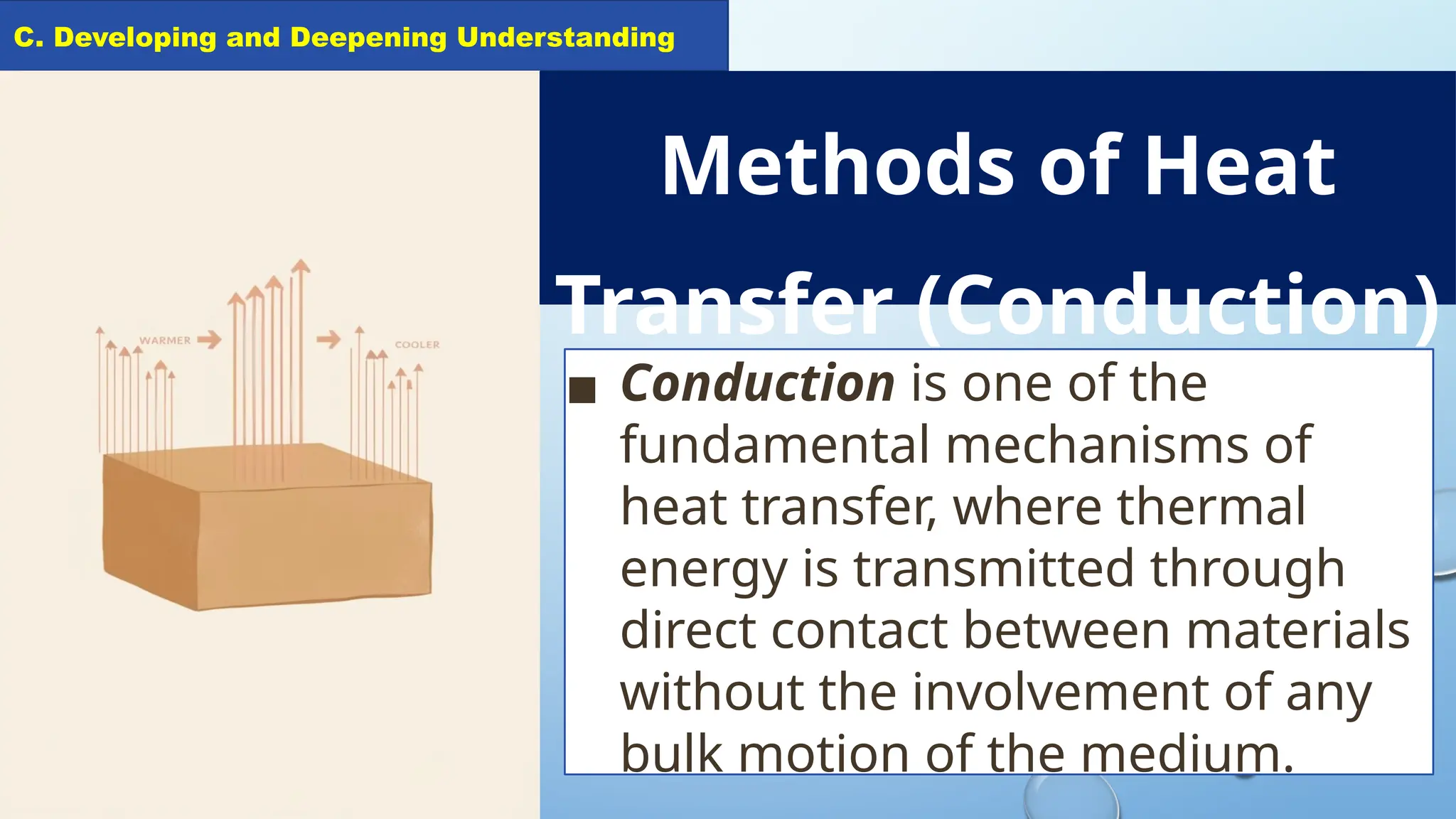 CONDUCTION process of heat transfer through conduction | PPTX