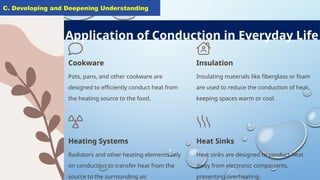 CONDUCTION process of heat transfer through conduction | PPTX