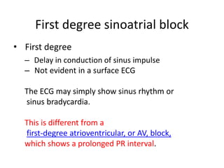 Conduction disorders with sinoatrial blocks Dr Walinjom | PPTX