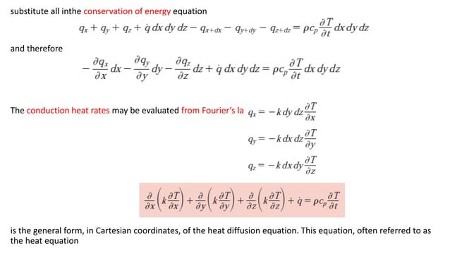 Conduction Equation Cartesian Cylindrical Spherical 7 Pptx
