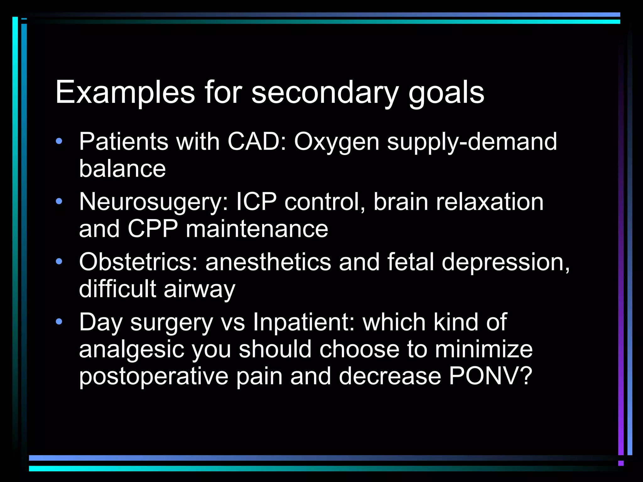Conduction of general anesthesia | PPT