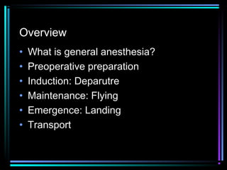 Conduction of general anesthesia | PPT