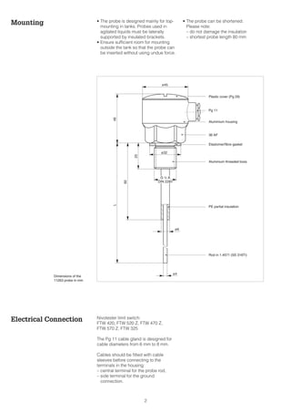 Conductive Limit Detection-Rod Probe 11263 | PDF