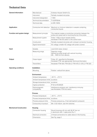 Conductive Limit Detection-Rod Probe 11263 | PDF | Physics | Science