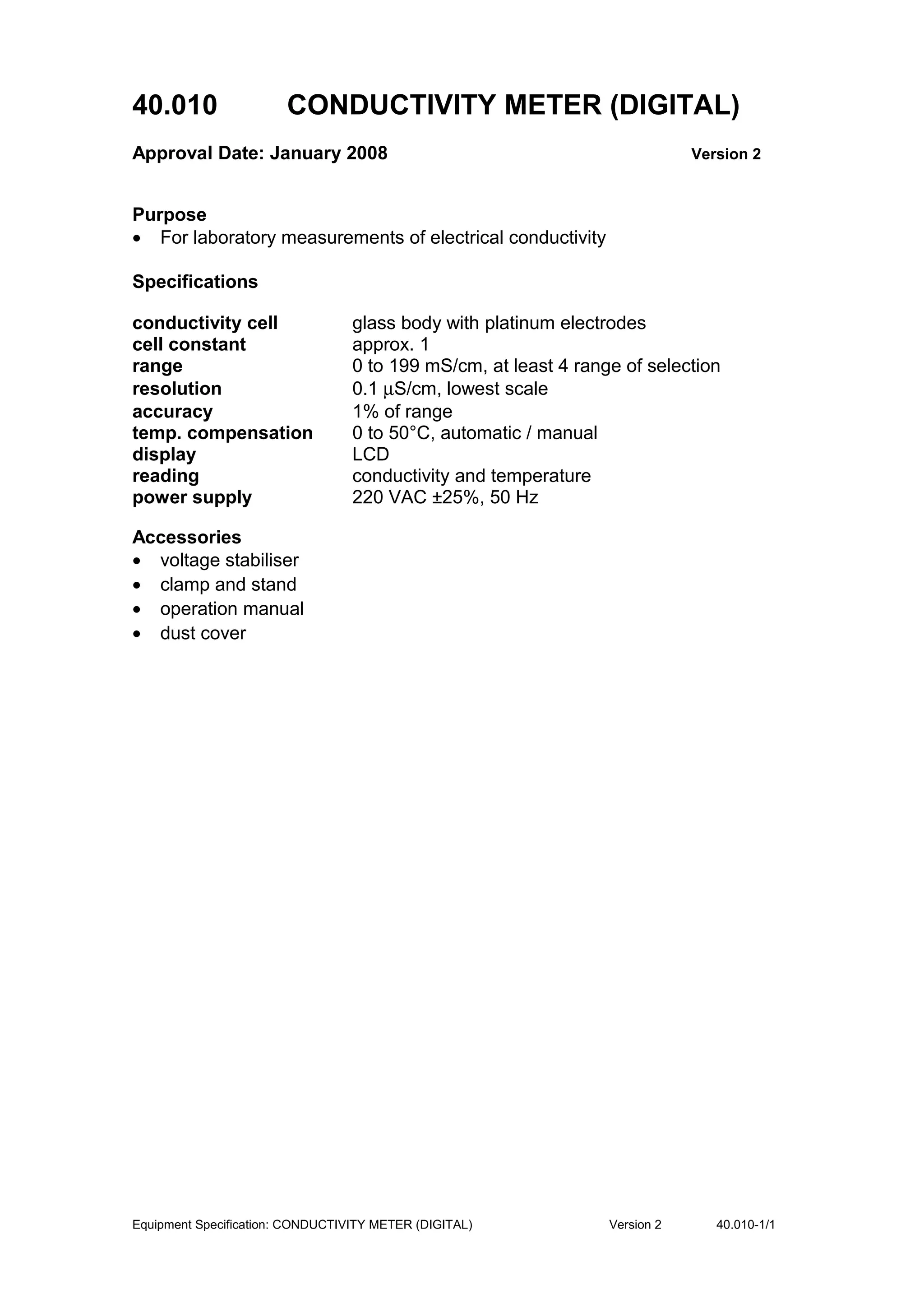 Conductivity meter (digital) | DOC
