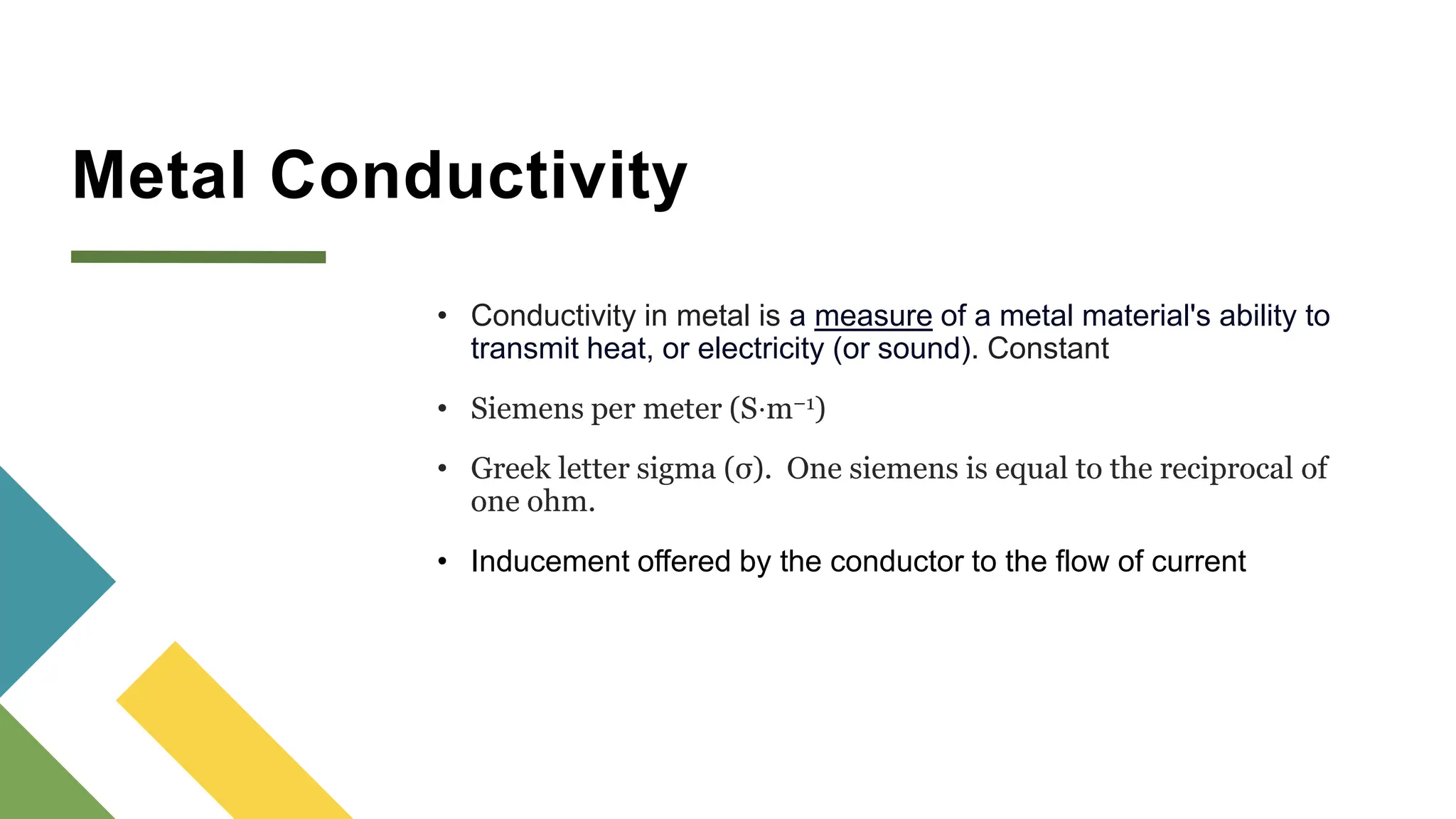 Conductivity of Metals helping you understand the types of conductivity ...