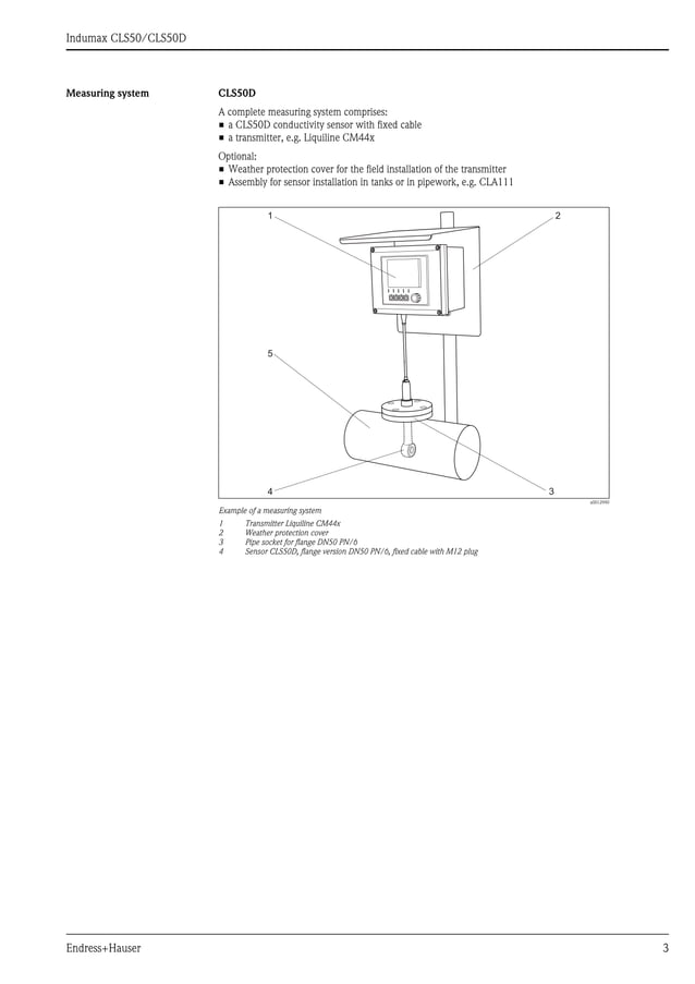 Conductivity sensor High-Temperature Applications CLS50 | PDF