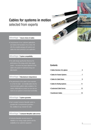 Conductix Wampfler Product Overview Cables | PDF