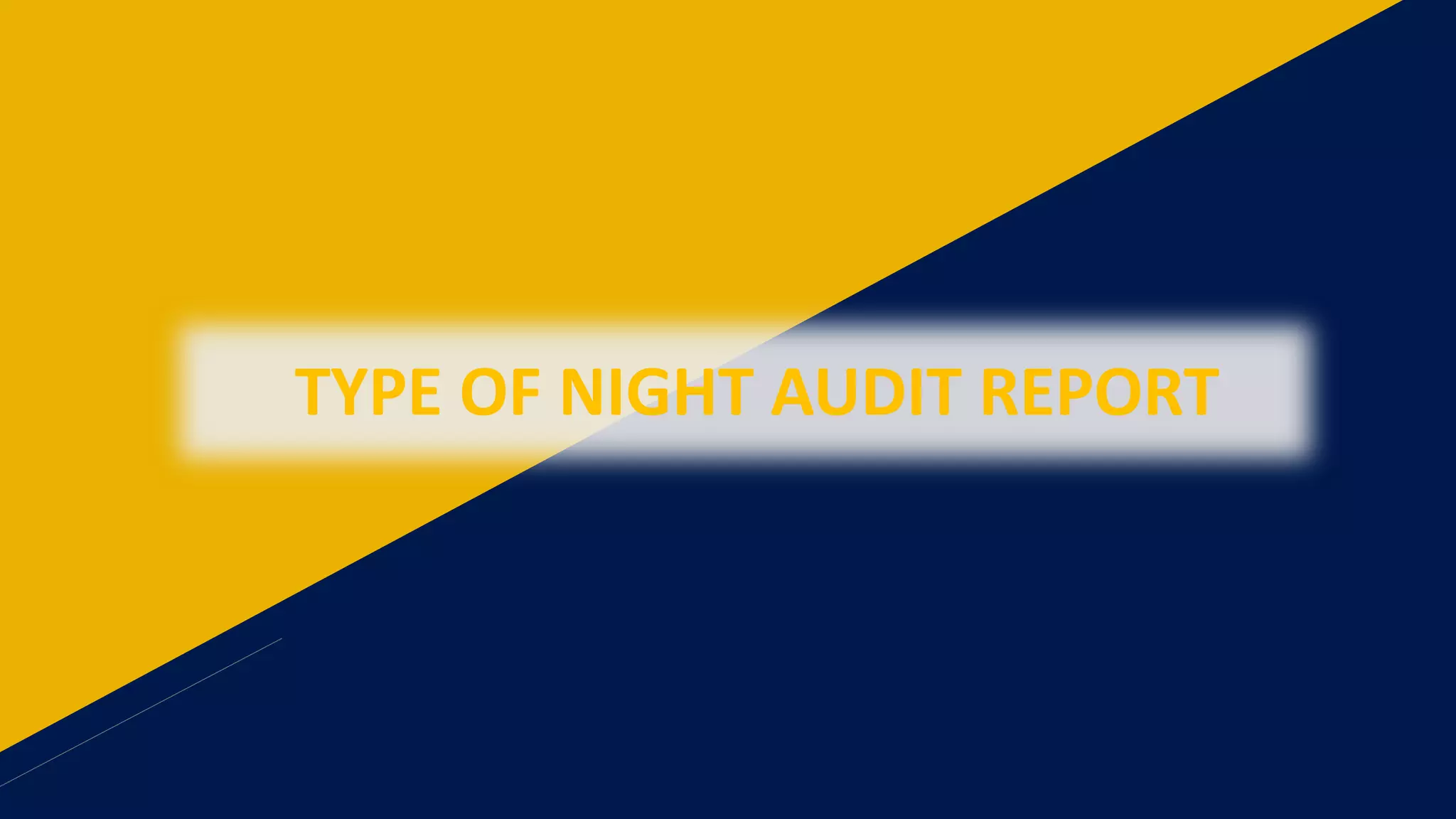 Conduct night audit | PDF