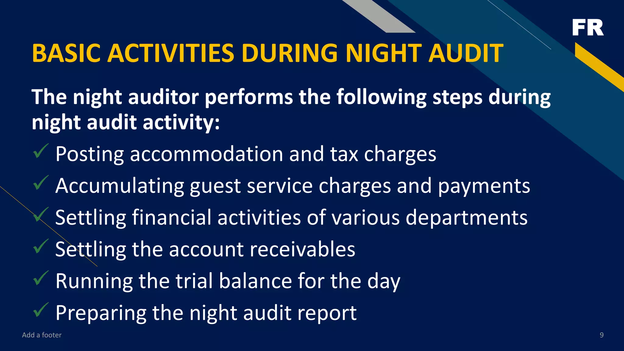 Conduct night audit | PDF