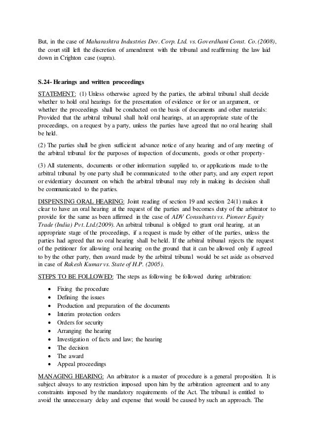 Conduct of arbitral proceeding part 2 vaibhav goyal | DOCX