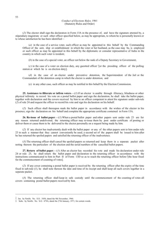 Conduct of election rules 1961 | PDF