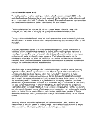 Conduct of Institutional Audit in Higher Education | DOCX