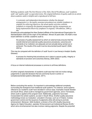 Conduct of Institutional Audit in Higher Education | DOCX