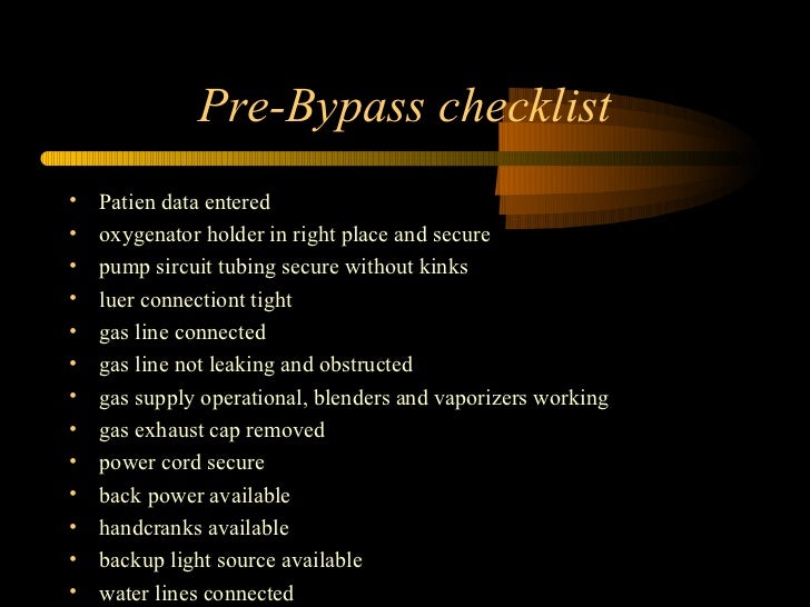 Conduct of perfusion
