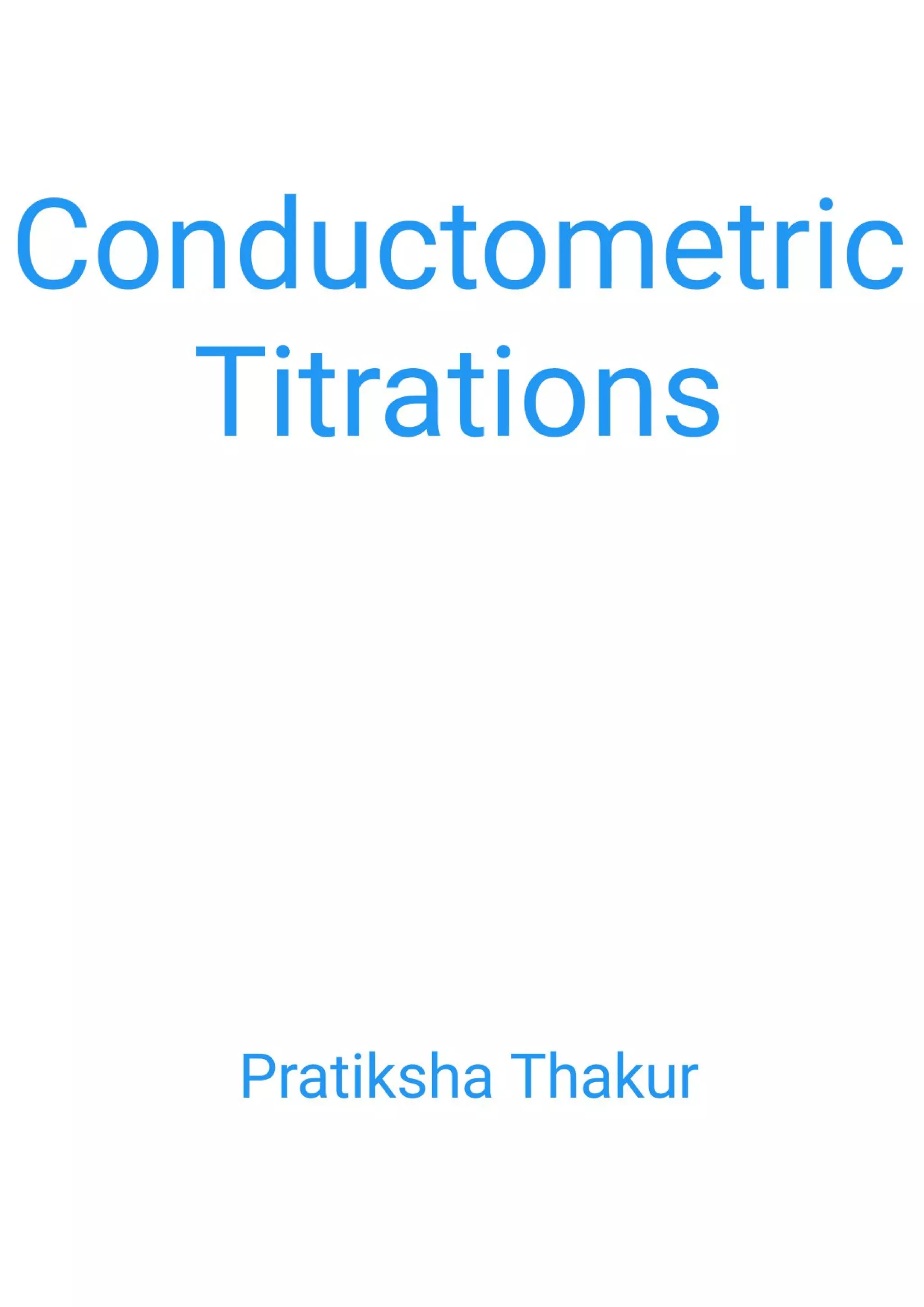 Conductometric Titrations | PDF