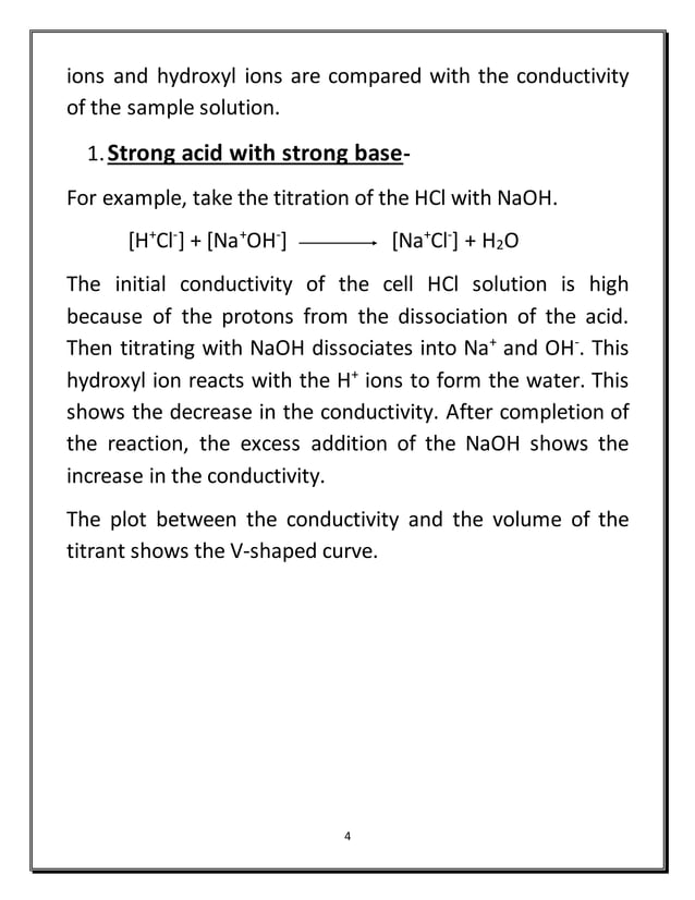 Conductometric titrations (1) | DOCX | Chemistry | Science