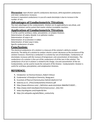Conductometry / conductometric titration | DOCX