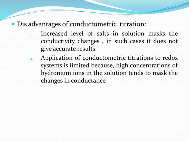 Conductometry titration | PPTX | Chemistry | Science