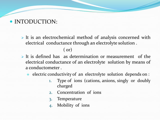 Conductometry titration | PPTX | Chemistry | Science