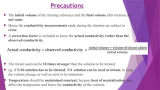 CONDUCTOMETRIC TITRATION, Pharmaceutical analysis | PPTX