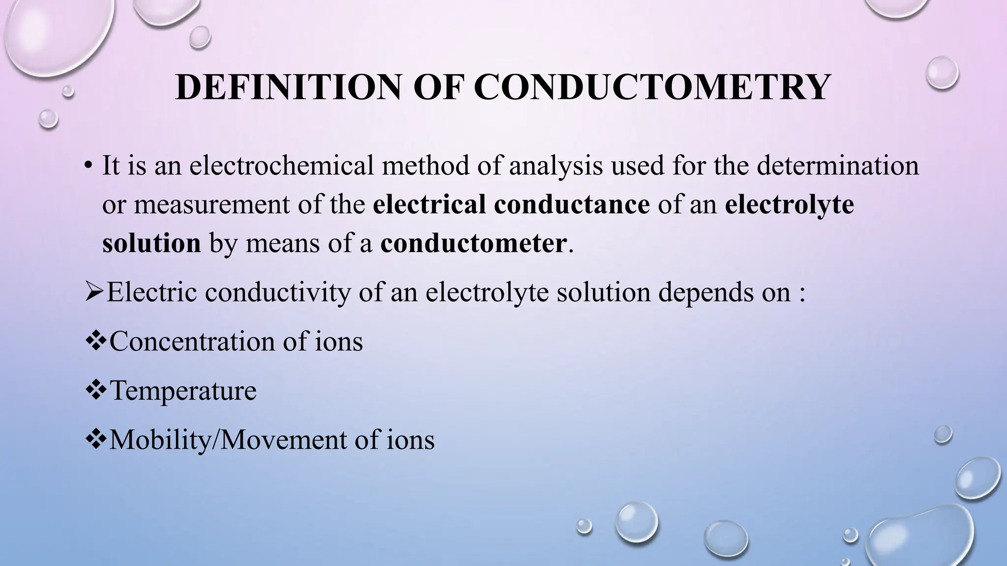 Conductometry Pharmaceutical Analysis BP | PPTX