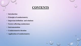 Conductometry Pharmaceutical Analysis BP | PPTX