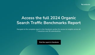 2024 Organic Traffic Benchmarks & Search Trends: How does your site ...