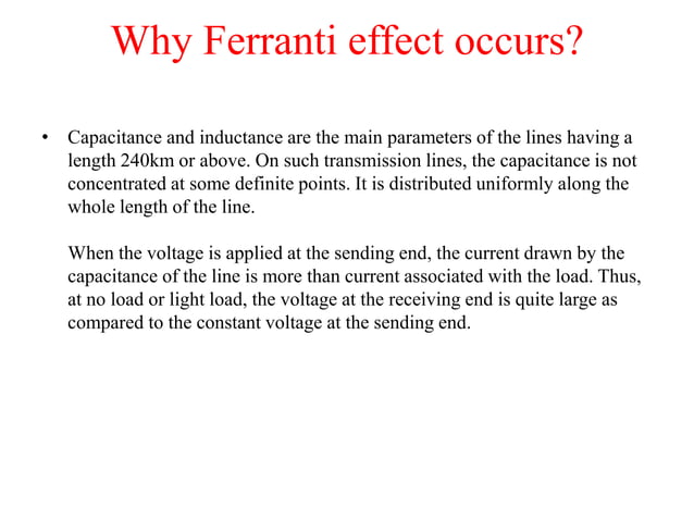 Conductor material and ferranti effect | PPT
