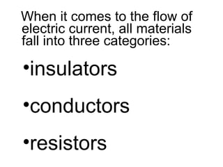 Conductors and insulators | PPT