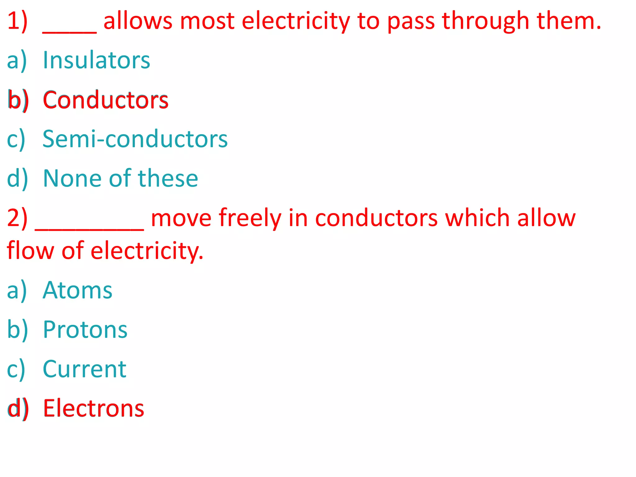 Conductors and insulators | PPTX