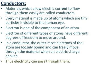 Conductors and insulators | PPTX