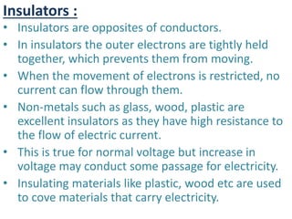Conductors and insulators | PPTX
