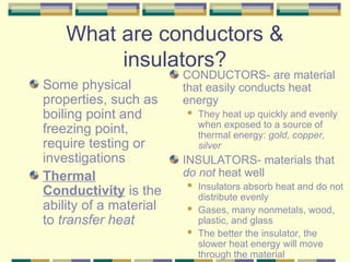 Conductors and Insulators PPT FOR SCIENCE 5 | PPT