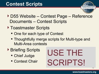 Conduct quality speech contests 20120714 | PPT